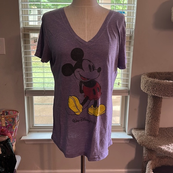 Disney | Tops | Purple Mickey Mouse V Neck Tshirt | Poshmark